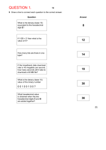Binary, Denary, Hexadecimal Conversions Exam Questions