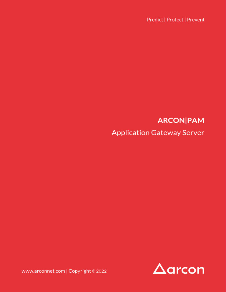 ARCON PAM Application Gateway Server: Configuration & Overview