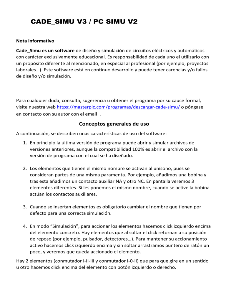 Manual CADE_SIMU V3: Simulación de Circuitos