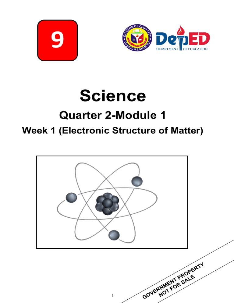 Science Module: Electronic Structure of Matter (Grade 9)
