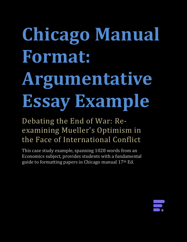 Chicago Manual Essay Example: End of War Debate