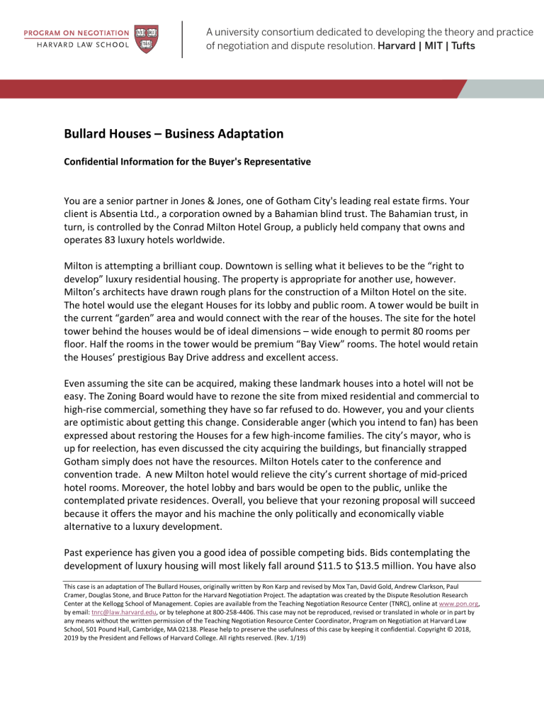 Bullard Houses: Real Estate Negotiation Case Study