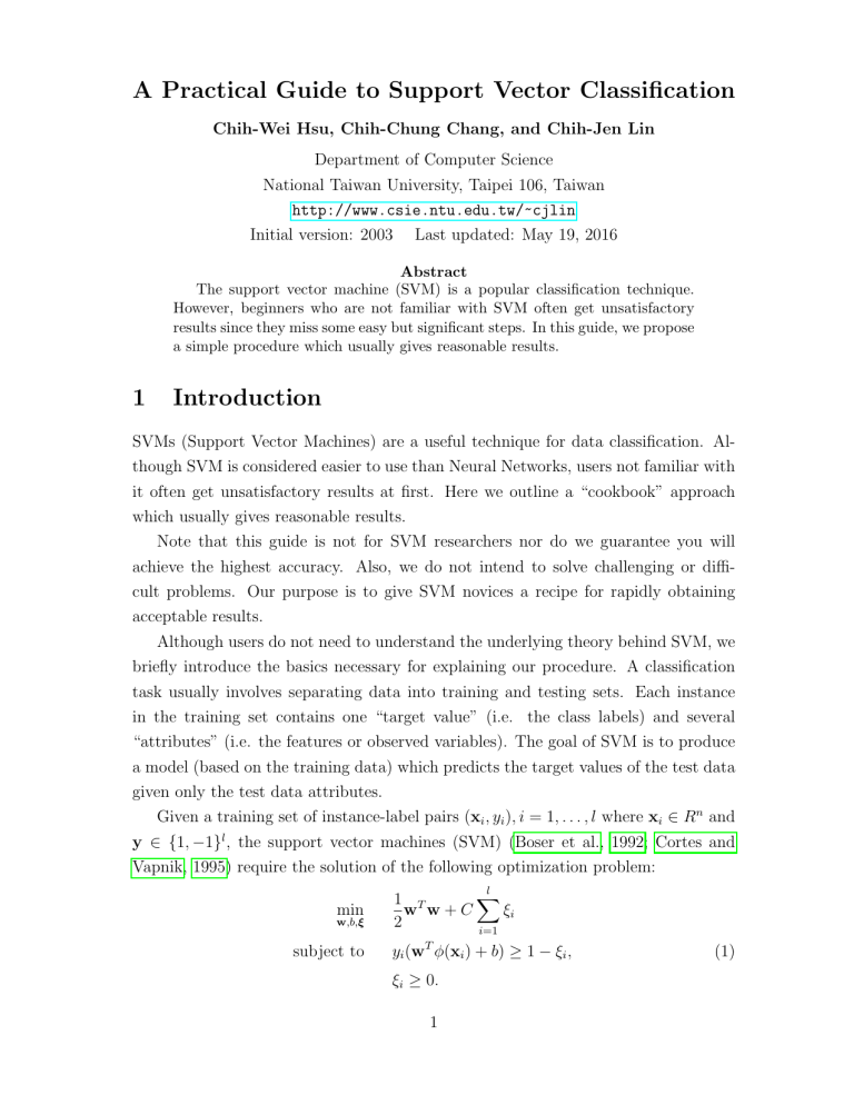 A Practical Guide to Support Vector Classification (SVM) - Machine Learning