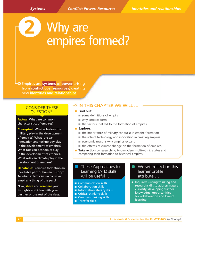 Why Empires Form: History, Power, and Resources (IB MYP 4&5)