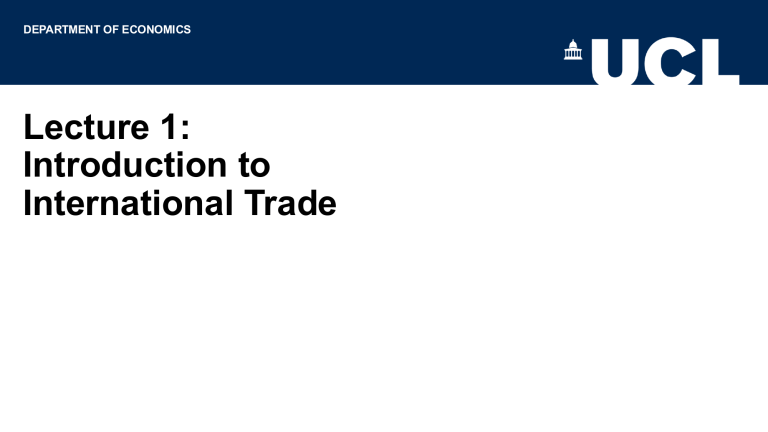 International Trade: Introduction & Key Concepts