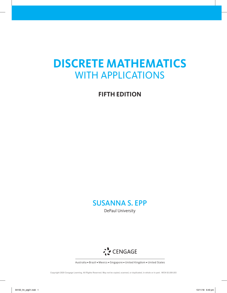 Discrete Mathematics with Applications, Fifth Edition - Susanna S. Epp