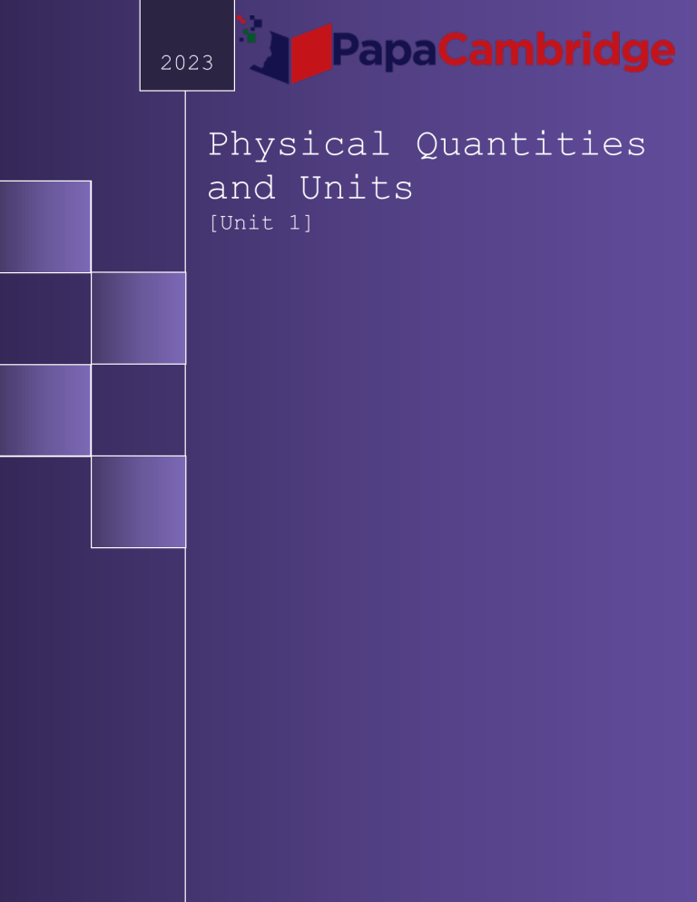 Physical Quantities & Units: A Level Physics Study Guide