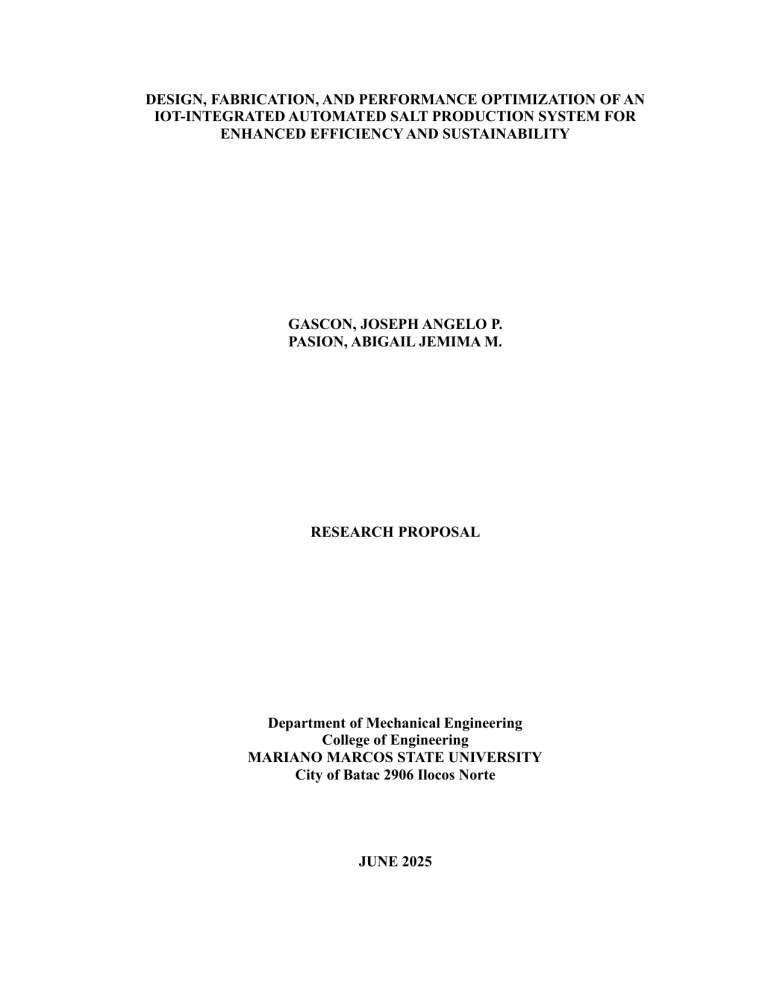 IoT Automated Salt Production System Research Proposal