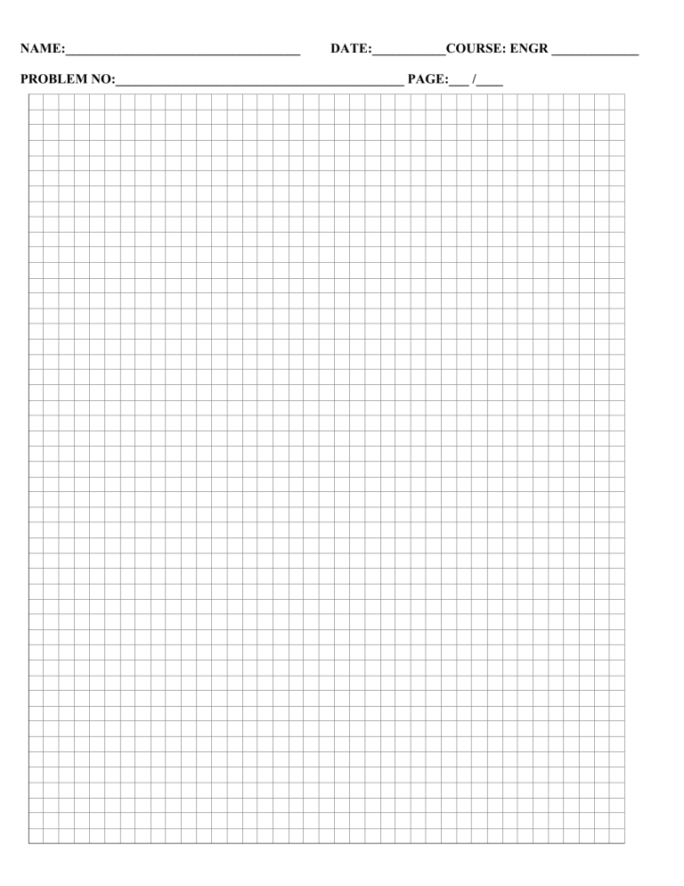 Engineering Problem Solving Worksheet