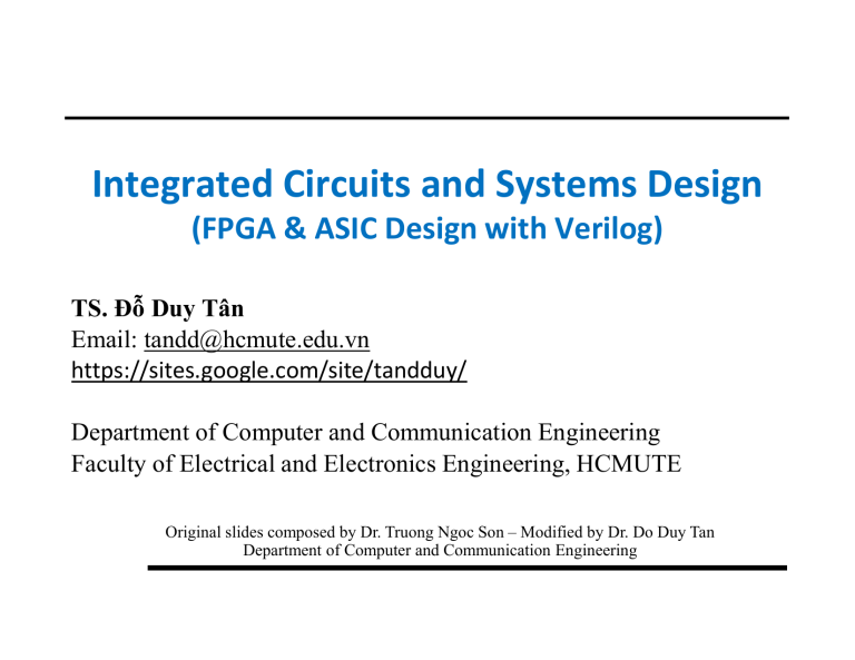 Integrated Circuits & Systems Design: FPGA & ASIC with Verilog Course