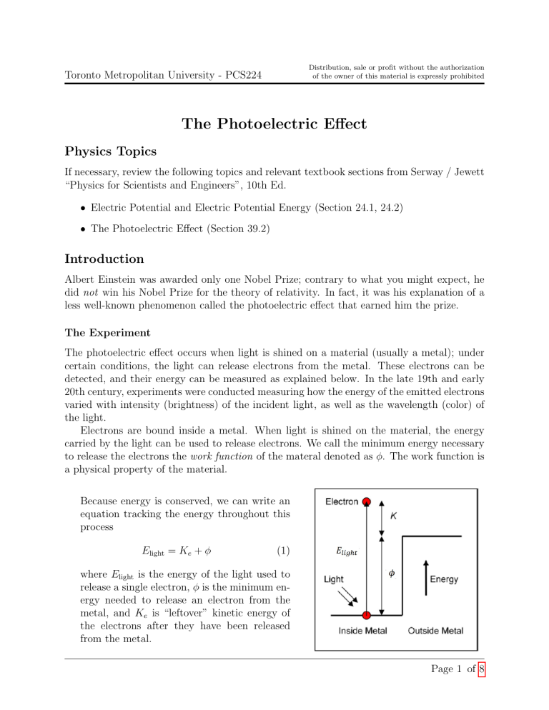 Photoelectric Effect Lab Manual: Theory, Experiment & Analysis - PCS224