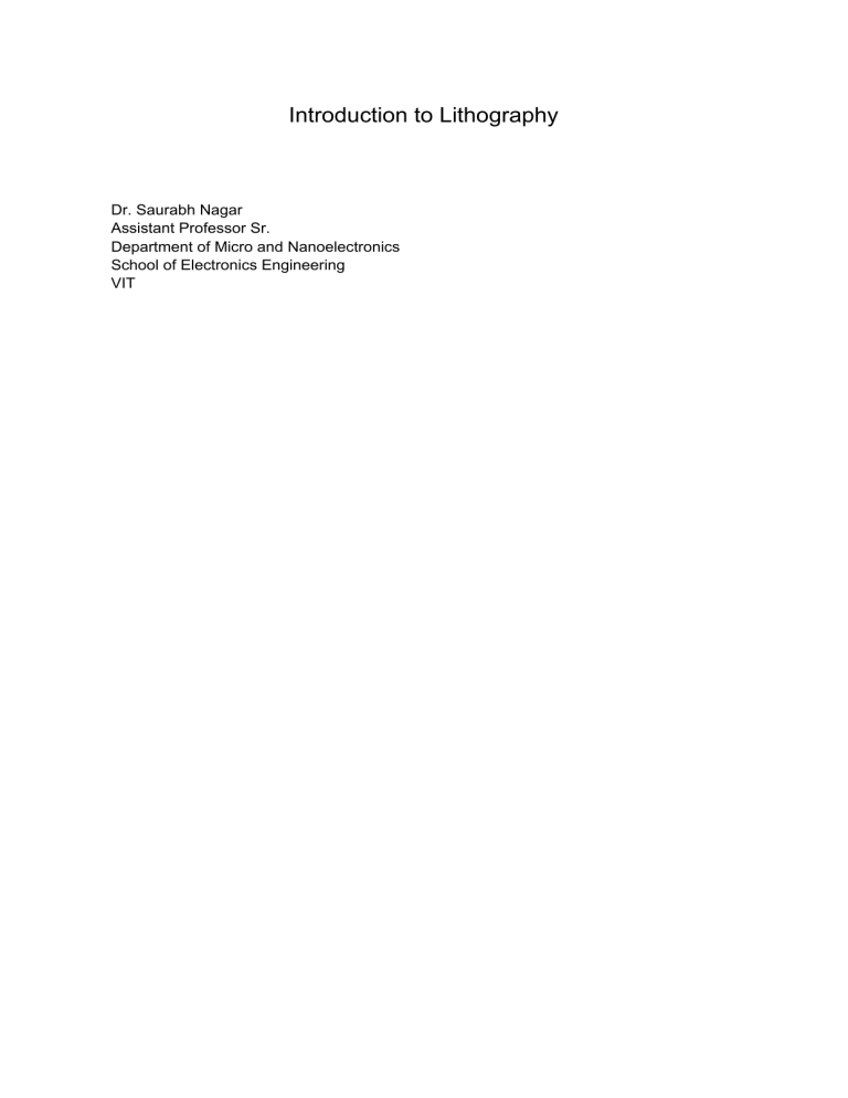 Introduction to Lithography: Semiconductor Manufacturing & Microelectronics