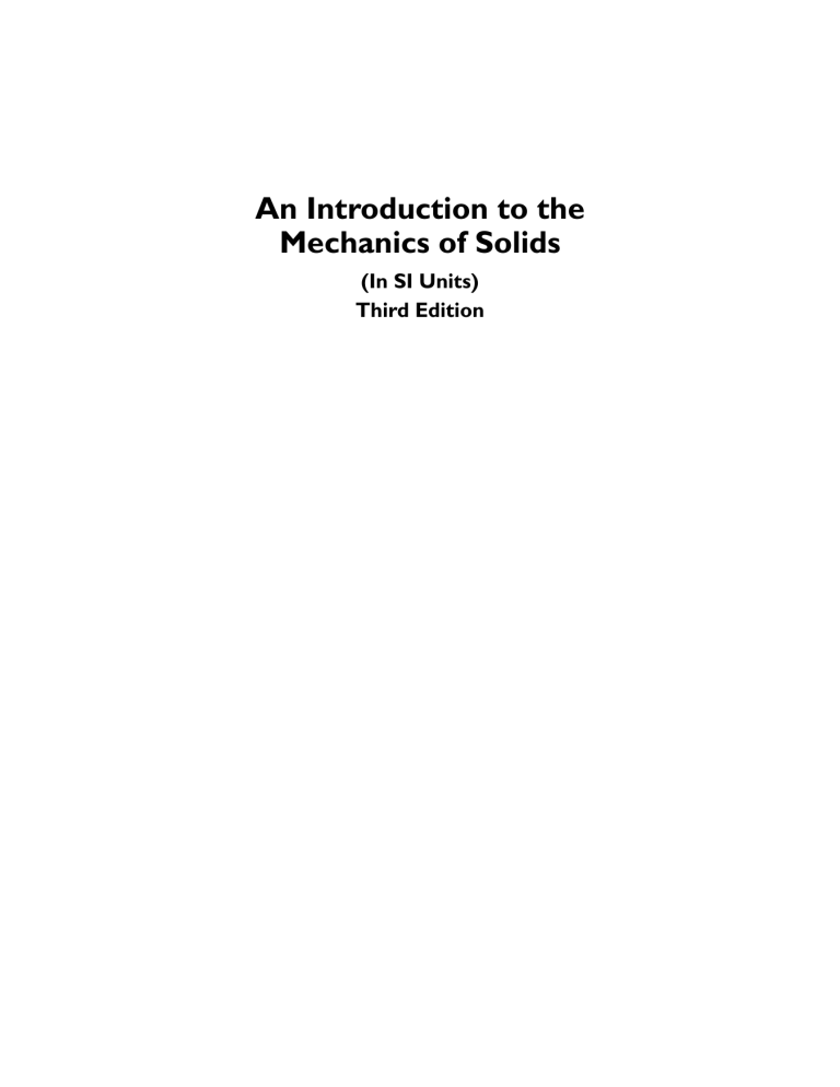 Mechanics of Solids Textbook (SI Units)