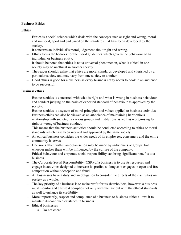 Business Ethics & Corporate Social Responsibility: A Comprehensive Guide