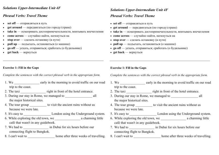 Solutions Upper-Intermediate 4F Phrasal verbs