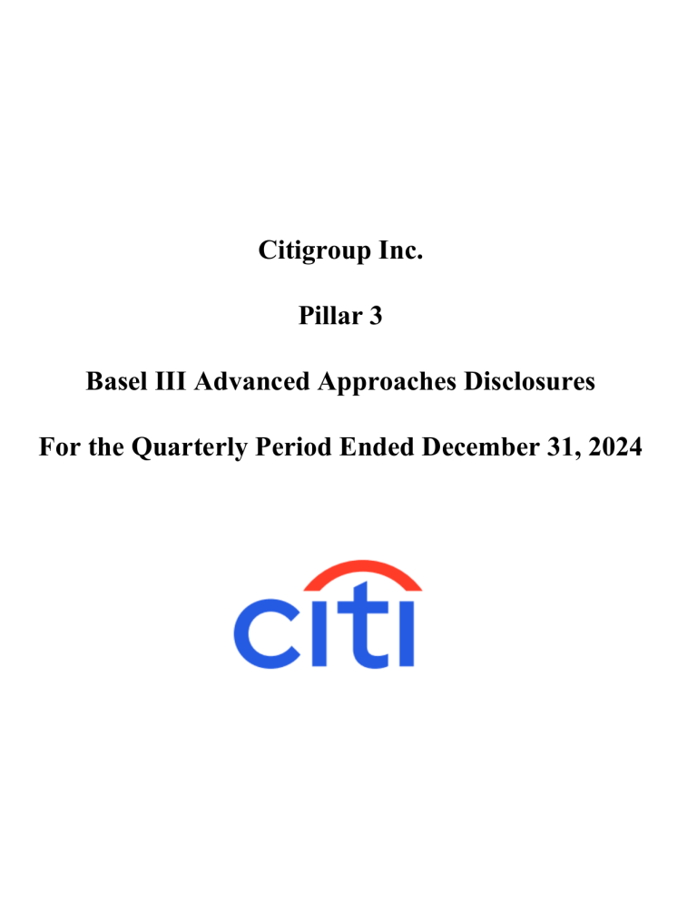 Citigroup Basel III Pillar 3 Disclosures - Dec 31, 2024