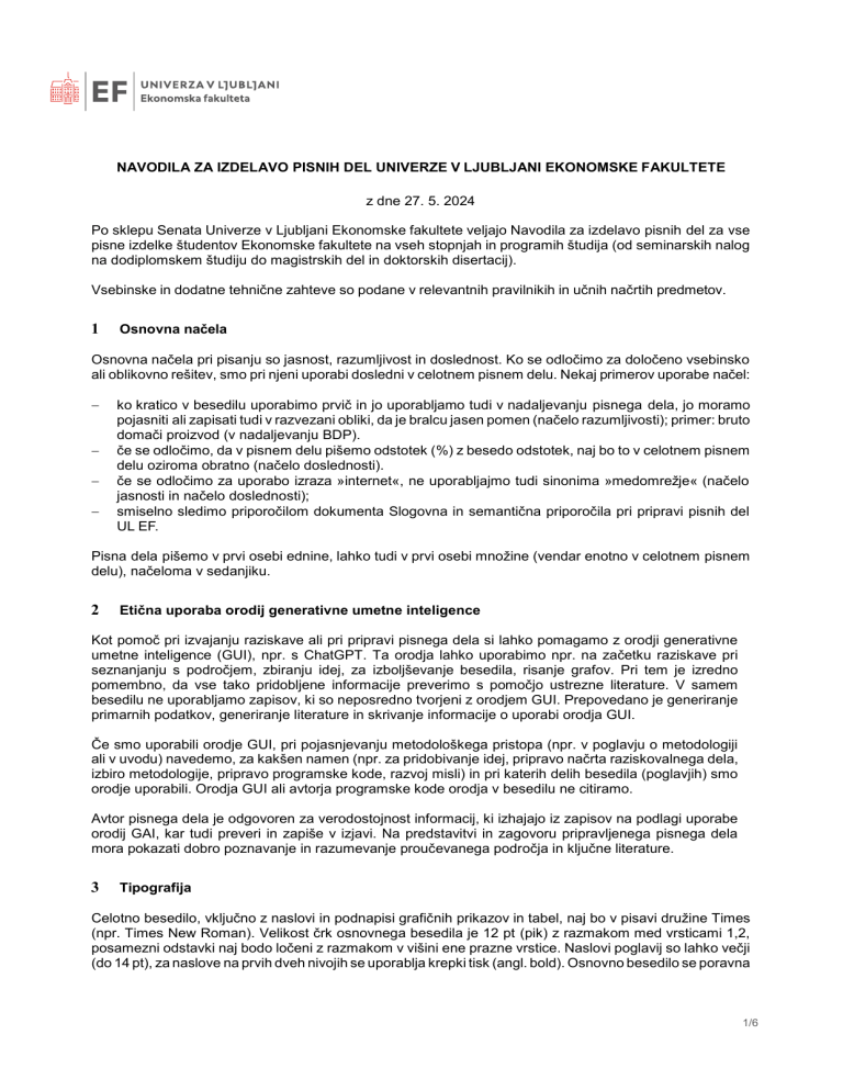 NAVODILA ZA IZDELAVO PISNIH DEL ULEF 2