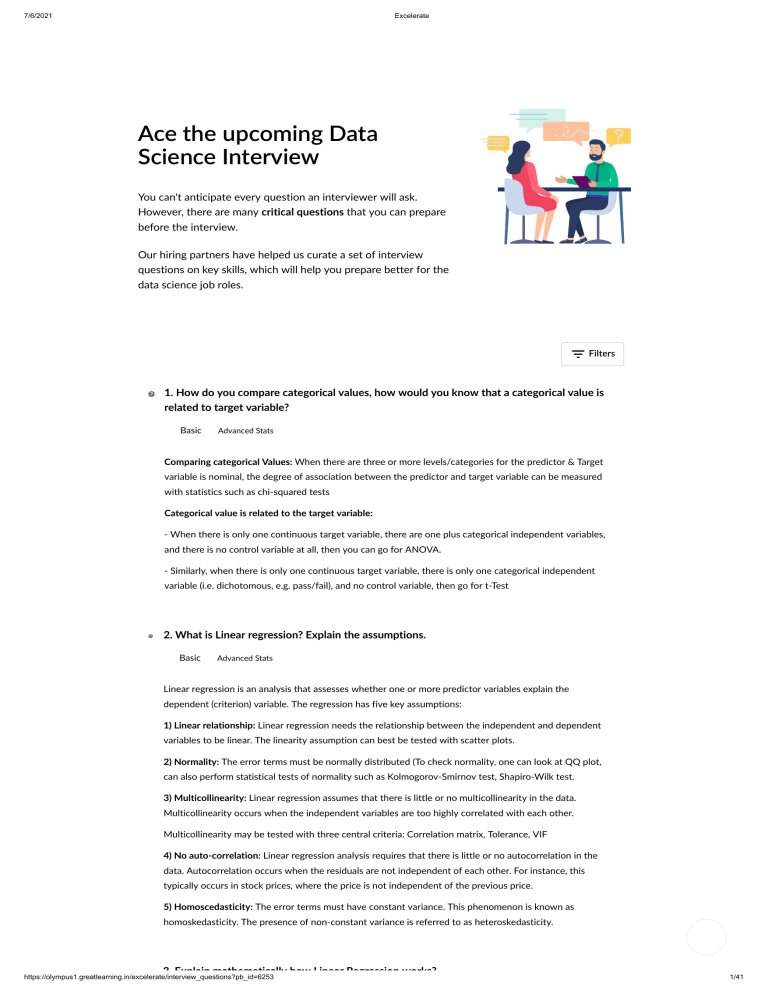 Ace Data Science Interview: Regression, Classification & Metrics Q&A