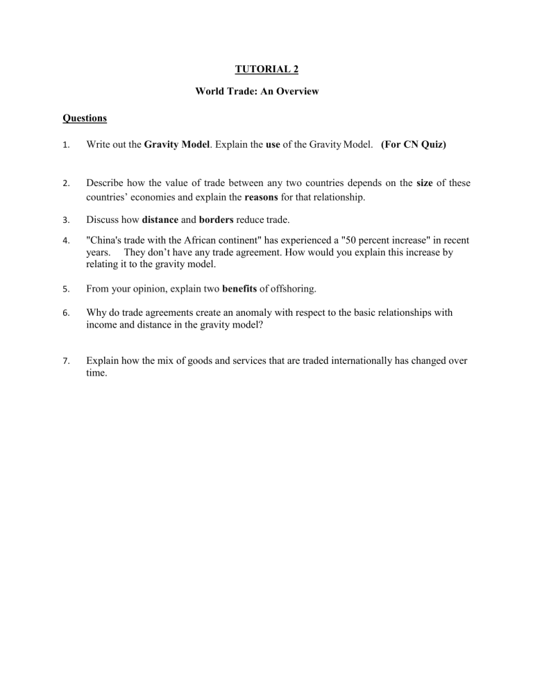 World Trade Overview: Gravity Model & Trade Dynamics