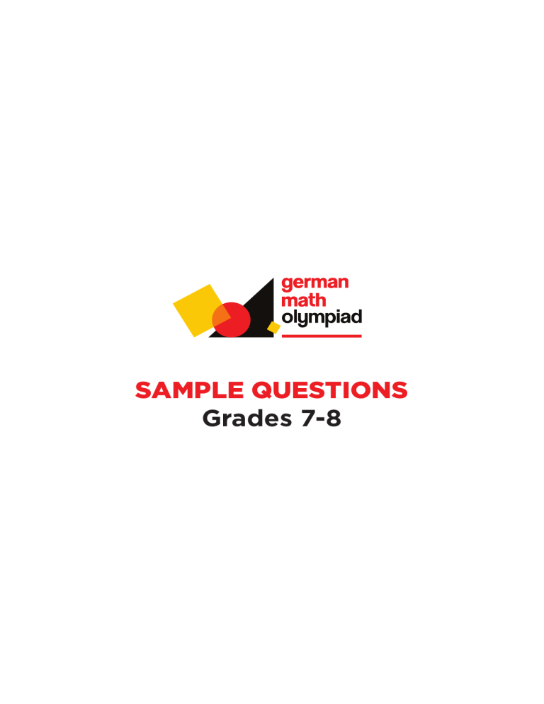 German Math Olympiad Sample Questions - Grades 7-8