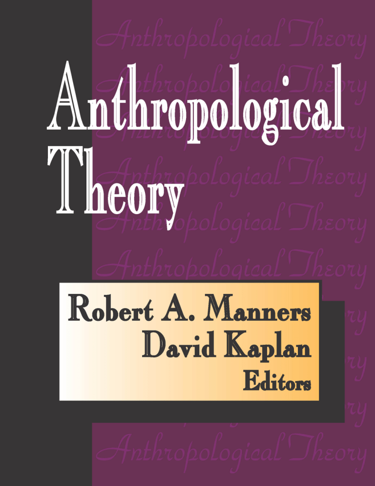 Anthropological Theory: A Sourcebook