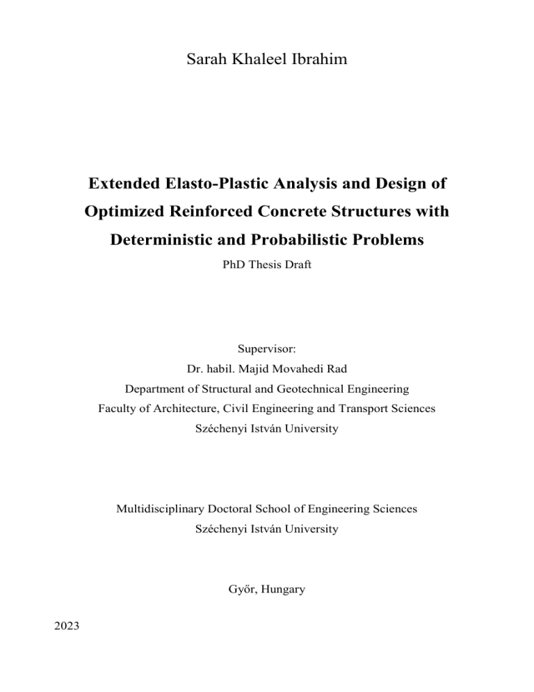 Reinforced Concrete Structures: Elasto-Plastic Analysis & Design