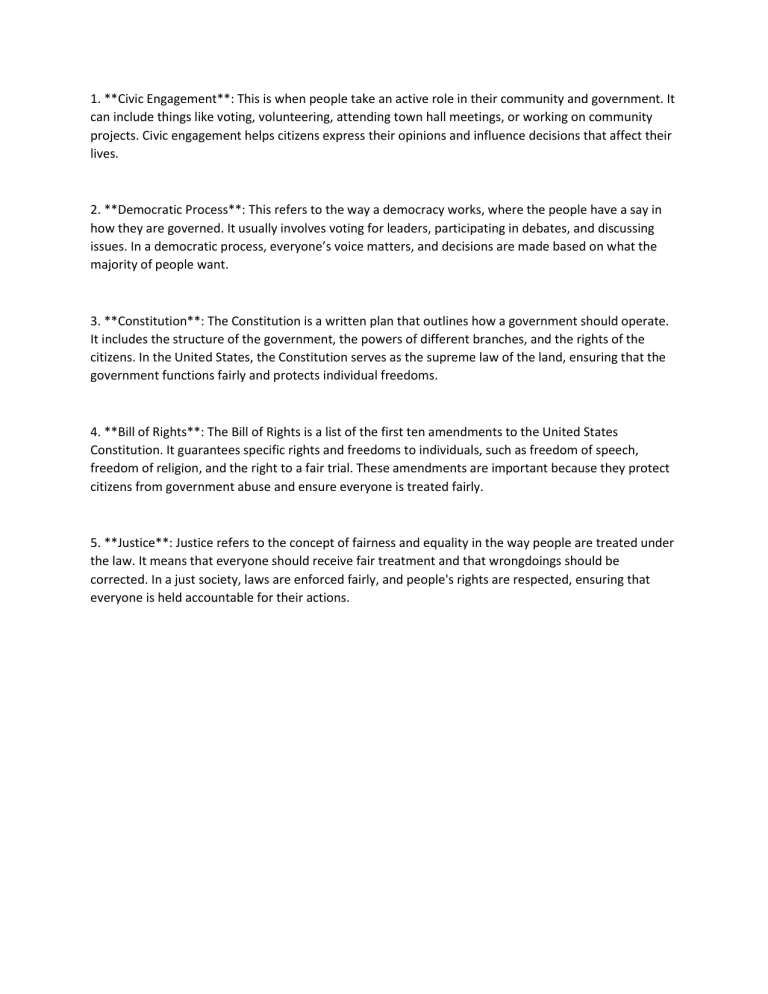 Civic Engagement & Democracy: Key Concepts Explained