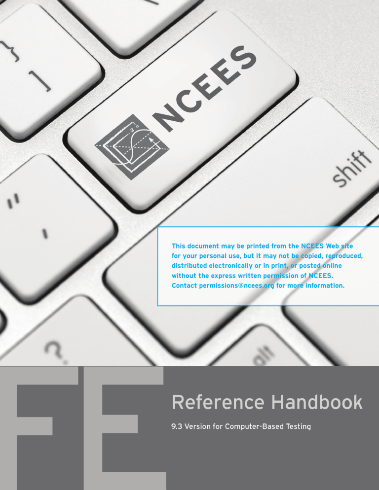 FE Reference Handbook: Engineering Exam Resource