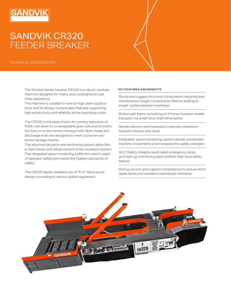 Sandvik CR320 Feeder Breaker Technical Specification