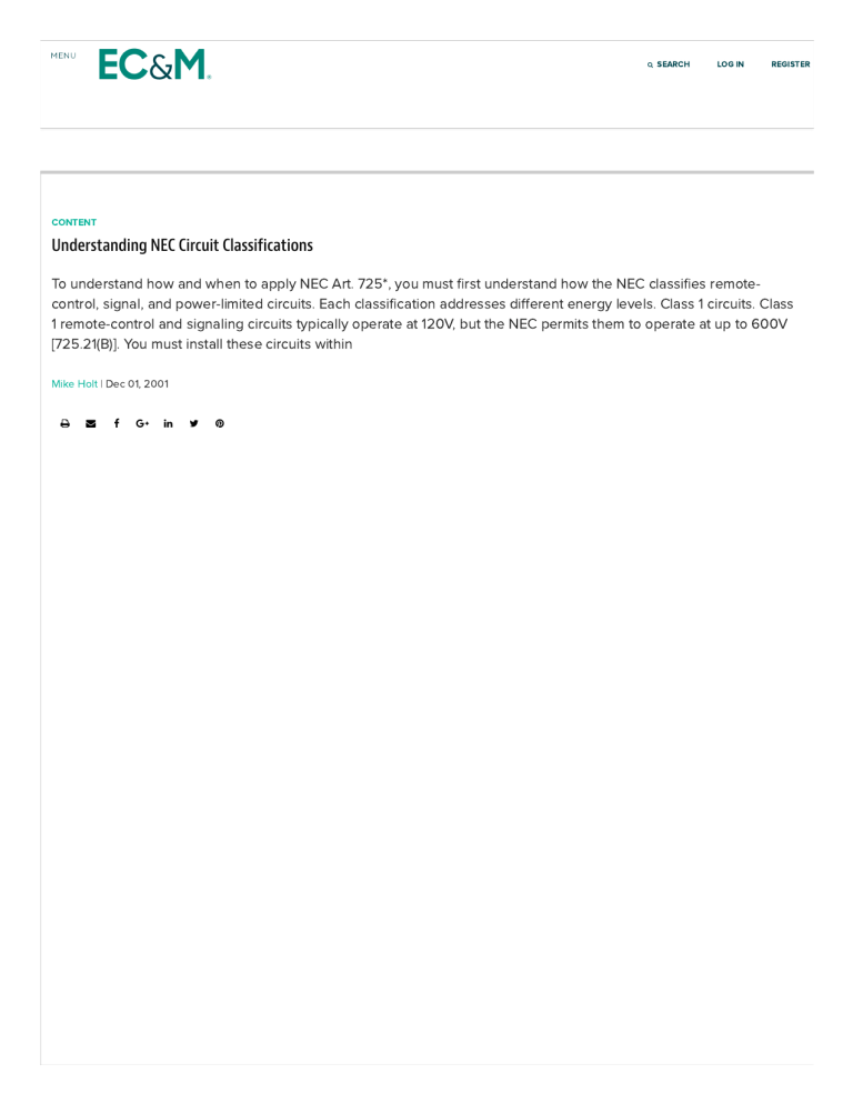 Understanding NEC Circuit Classifications: Class 1, 2, & 3 Circuits