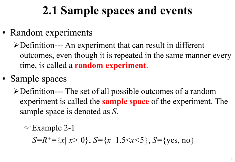 Probability & Statistics: Sample Spaces, Events, & Random Variables