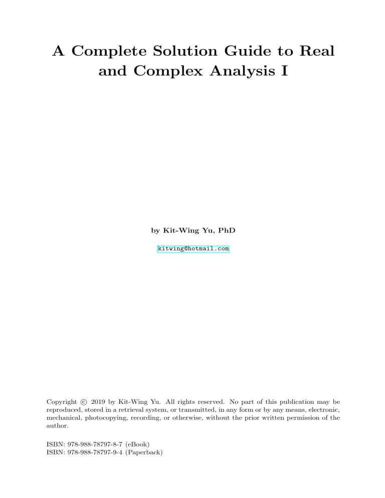 Rudin Real & Complex Analysis I: Complete Solution Guide