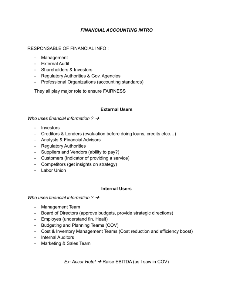 Financial Accounting Intro: Key Concepts & Requirements