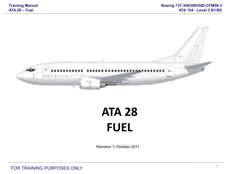 Boeing 737 Fuel System Training Manual ATA 28