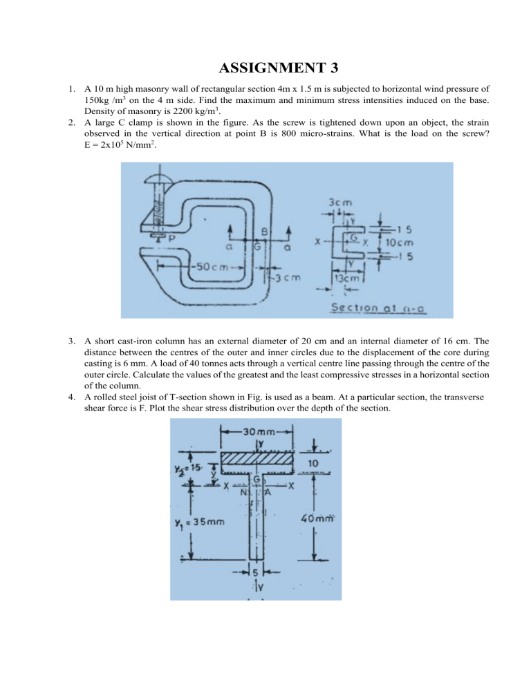 Mechanics of Materials Assignment: Stress & Deflection