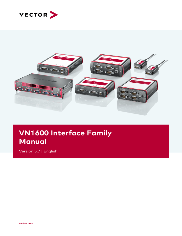 VN1600 Interface Family Manual | Vector Informatik