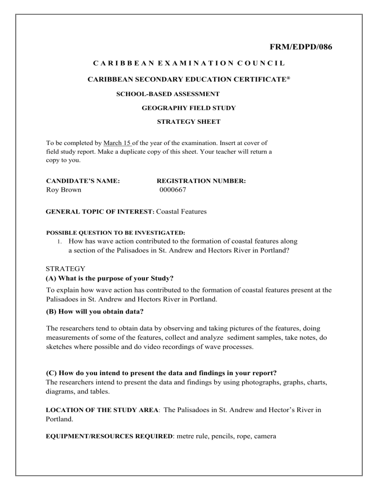 Geography Field Study: Coastal Features of Palisadoes & Hector's River