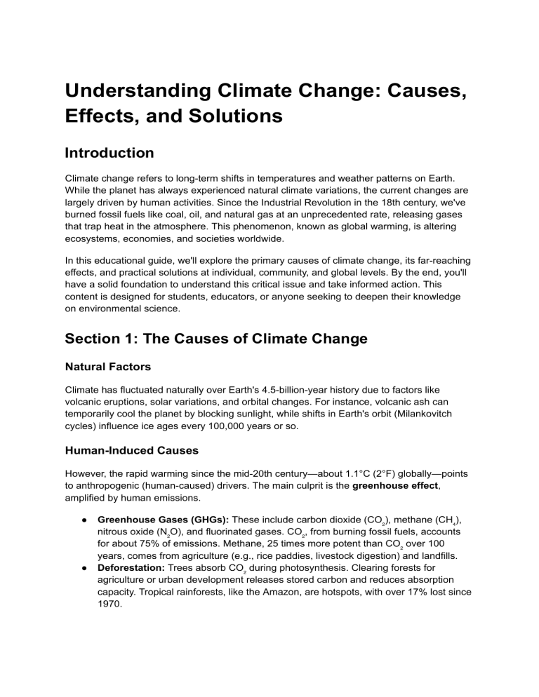 Understanding Climate Change: Causes & Solutions