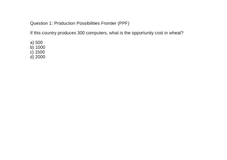 Economics Practice Questions: PPF, Supply & Demand, Elasticity, Trade