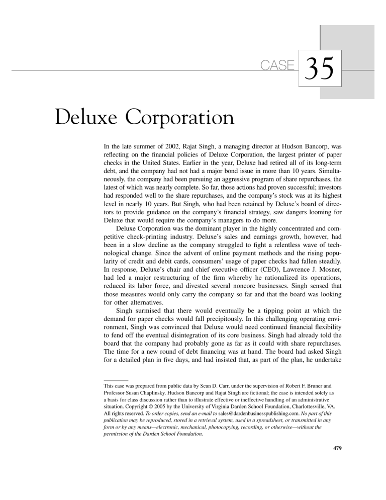 Deluxe Corporation Case Study: Financial Strategy & Challenges