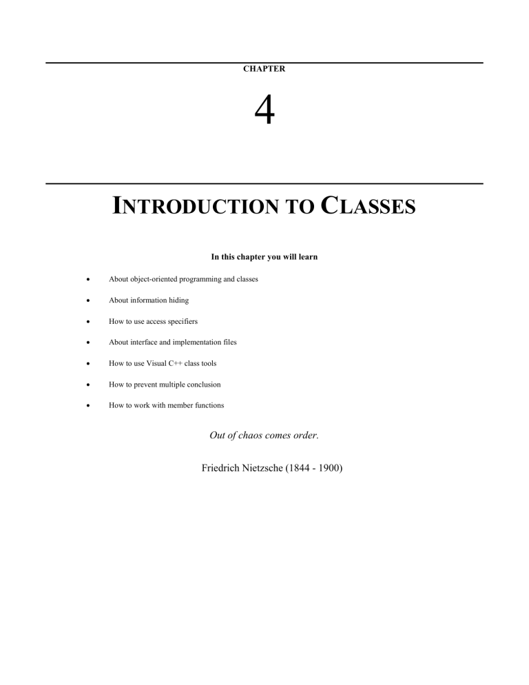 C++ Classes: Introduction to Object-Oriented Programming
