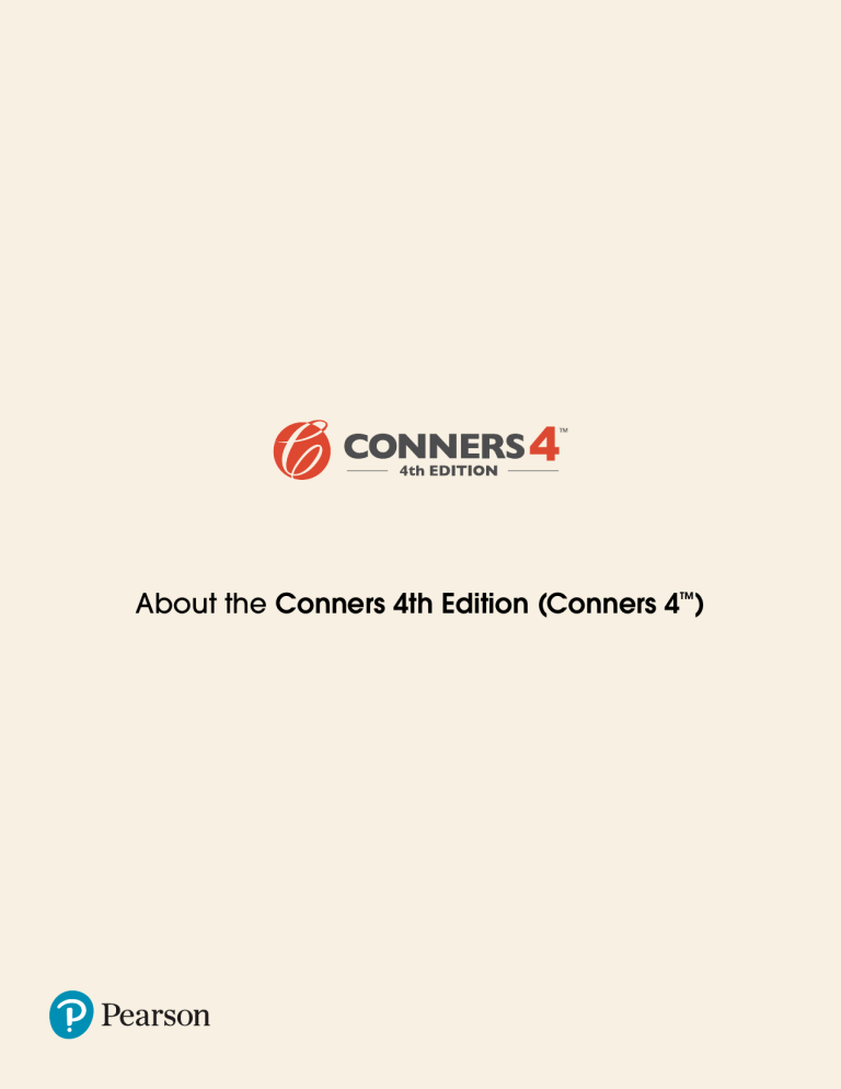 Conners 4th Edition (Conners 4™) Overview: ADHD Assessment Guide