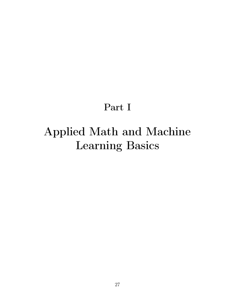 Applied Math & Machine Learning Basics: Deep Learning Intro