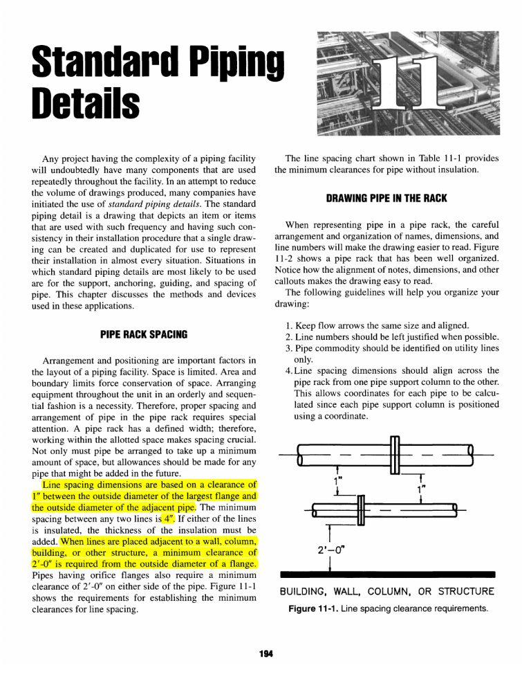 Standard Piping Details: Rack Spacing, Flexibility, Anchors & Guides