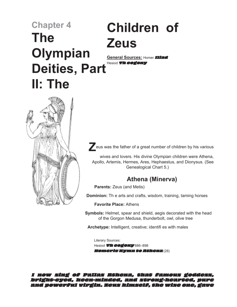 Olympian Deities: The Children of Zeus - Athena's Birth & Mythology