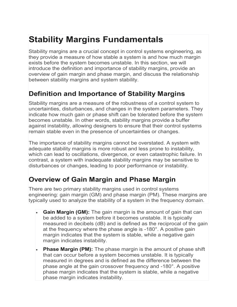 Stability Margins Fundamentals: Gain, Phase, Bode, Nyquist Plots