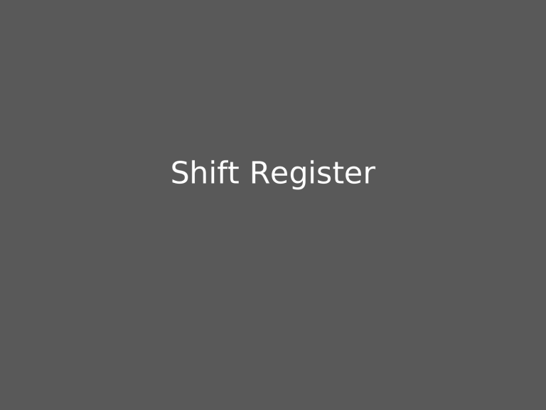 Shift Registers and Data Transmission