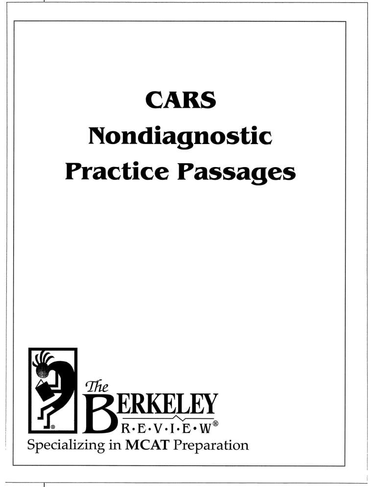 MCAT CARS Practice: Antioxidants, Cancer, Animal Awareness - Berkeley ...