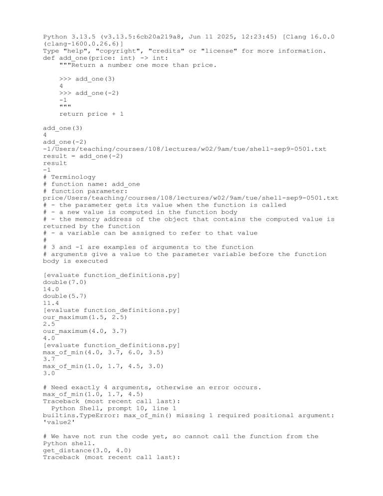 Python Functions & Programming Basics: Shell Examples & Concepts