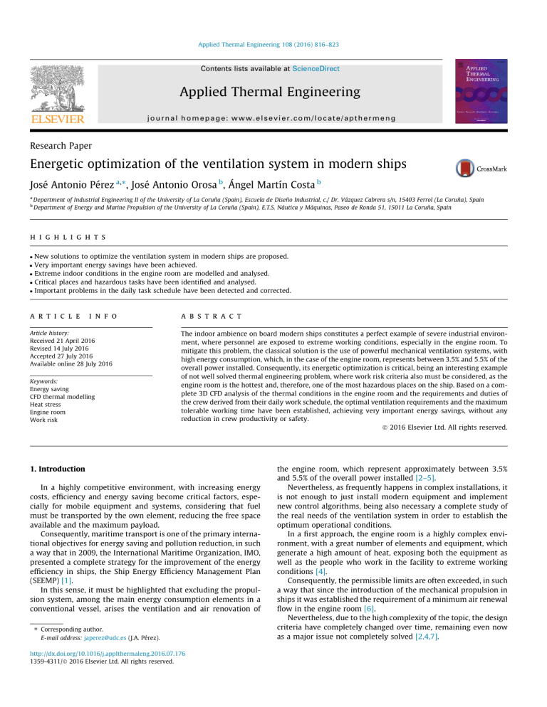 Energetic Optimization of Ship Ventilation Systems